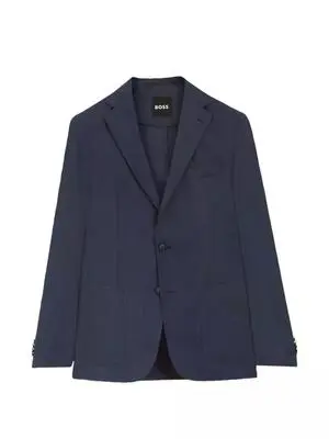 BOSS Slim-fit Jacket In Washable Virgin Wool - Blue