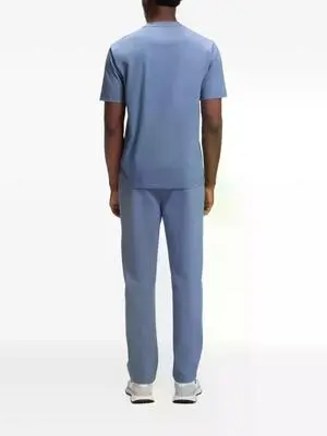 BOSS Logo-artwork T-shirt In Stretch Cotton - Blue