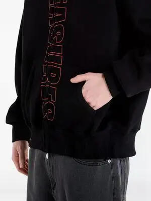 PLEASURES Zip-up Hooded Sweater - Black