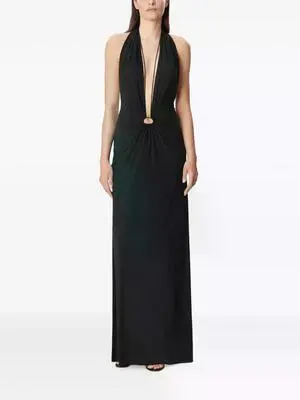 AMAZUIN Joele Halter V-neck Maxi Dress