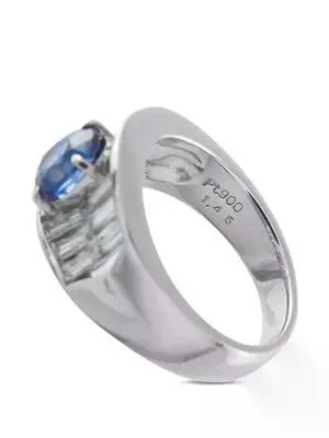 LB EXCLUSIVE Platinum, Diamond, And Sapphire Ring