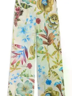 Momoni Floral Trousers - Neutrals