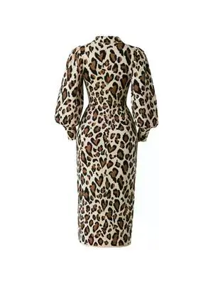 Farm Rio Leopard-print Midi Dress - Neutrals
