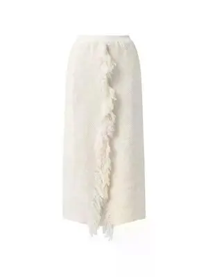Liviana Conti Fringed Midi Skirt - Neutrals