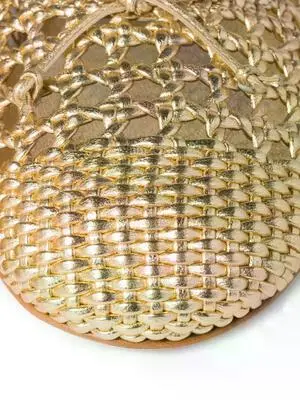 Miu Miu Woven Mordoré Nappa Leather Ballerinas - Gold