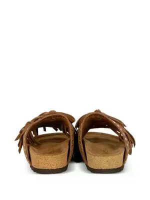 Elena Iachi Fringed Studded Sandals