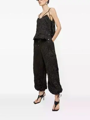 NISSA Crinkle-effect Top - Black