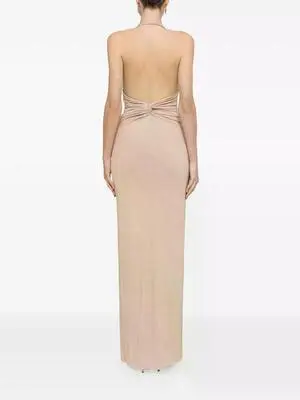 NISSA Glittered Maxi Dress - Neutrals