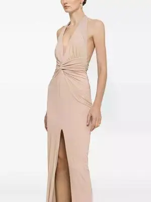 NISSA Glittered Maxi Dress - Neutrals