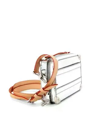 LOUIS VUITTON Handle Soft Trunk Bag Monogram Mirror Coated Canvas Satchel - Silver