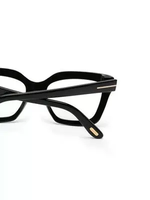 TOM FORD Geometric Full Rim Eyeglasses - Black