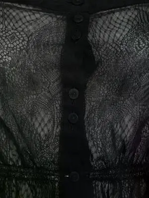 Isabel Benenato Lace-detail Blouse - Black