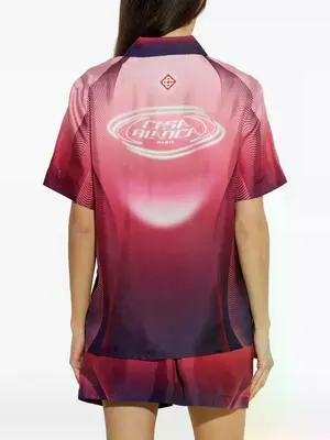 Casablanca Gradient-effect Polo Shirt - Pink
