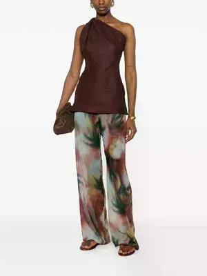 Patrizia Pepe Floral Print Trousers - Red