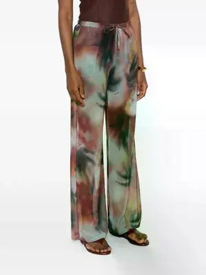 Patrizia Pepe Floral Print Trousers - Red