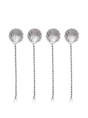 BITOSSI HOME Sea Shell Appetizer Forks Set - Silver