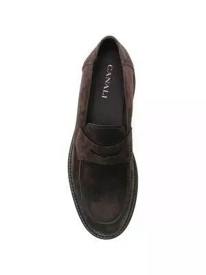 Canali Suede Penny-strap Loafers