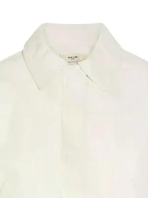SKIIM Boxy Leather Bomber Jacket - Neutrals