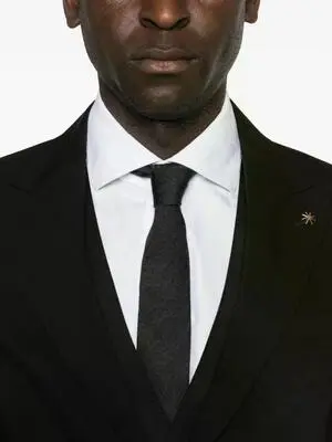 MANUEL RITZ Lapel-appliqué Single-breasted Suit - Black