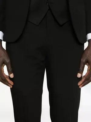 MANUEL RITZ Lapel-appliqué Single-breasted Suit - Black