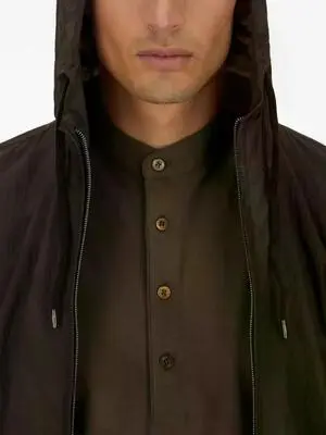 Herno Drawstring Hooded Jacket - Brown