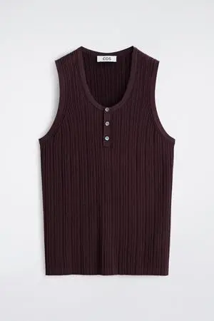 Cos Silk-cotton Henley Tank Top
