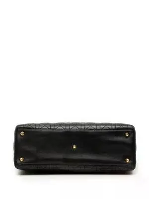 Dior 2001 Large Lambskin Cannage Lady Satchel - Black