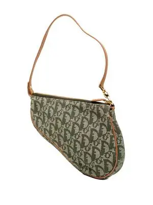 Dior 2001 Mini Diorissimo Canvas Saddle Pochette - Green