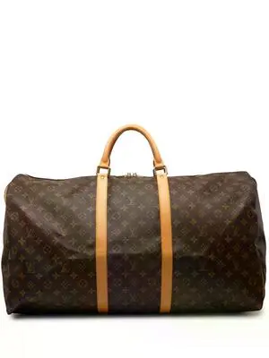LOUIS VUITTON 2003 Monogram Keepall 60 Travel Bag - Brown