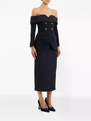 Rebecca Vallance Off-shoulder Midi Dress