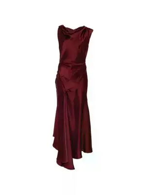 Victoria Beckham Draped Midi Dress - Red