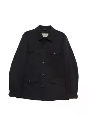Canali Flap-pockets Linen Shirt Jacket