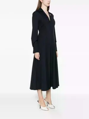Alberta Ferretti Pleat-detail Midi Dress - Blue
