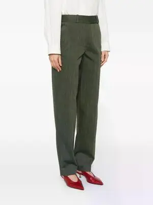 JOSEPH Wool Trousers - Green