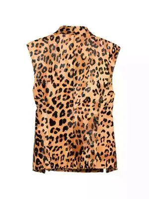 Alberta Ferretti Animal Print Sleeveless Gilet - Neutrals