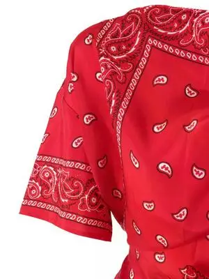 P.a.r.o.s.h Bandana-print Tie Blouse - Red