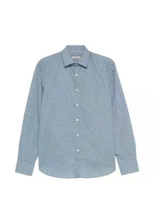 Canali Floral Cotton Shirt - Blue