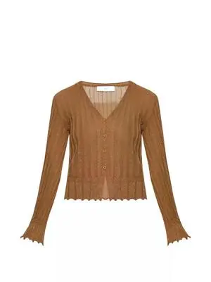 AKEP Scallop-edge V-neck Cardigan