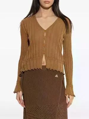 AKEP Scallop-edge V-neck Cardigan