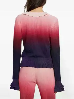 Casablanca Gradient-effect Ruffled Cardigan
