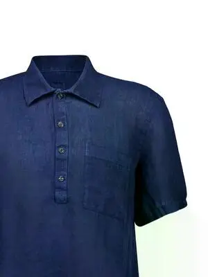 120% Lino Button Regular Fit Shirt - Blue
