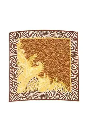 Versace 1990s Animal Scarf - Brown