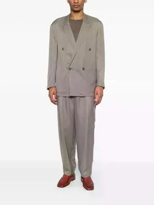 Giorgio Armani Double-breasted Herringbone Suit - Grey
