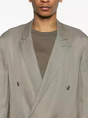 Giorgio Armani Double-breasted Herringbone Suit - Grey