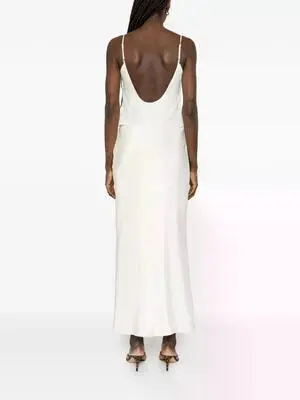 Posse Cove" Midi Dress Off White Floral Embroidery - Neutrals