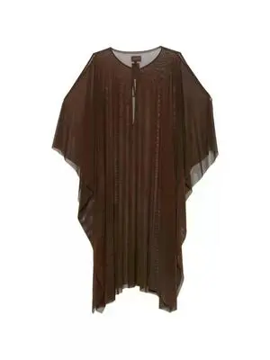 FISICO Tie-fastening Midi Dress - Brown