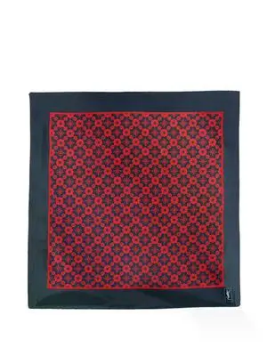 Saint Laurent 1990s Silk Scarf - Blue