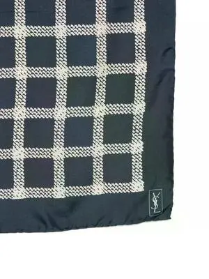 Saint Laurent 1990s Printed Scarf - Blue