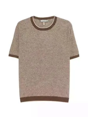 Canali Trimmed Short-sleeve T-shirt - Brown