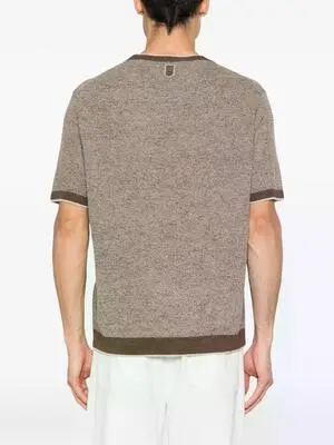 Canali Trimmed Short-sleeve T-shirt - Brown